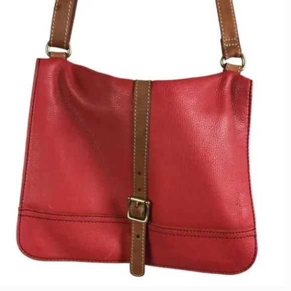 Fossil | Bags | Fossil Red Leather With Buckle Trip Crossbody Bag ...